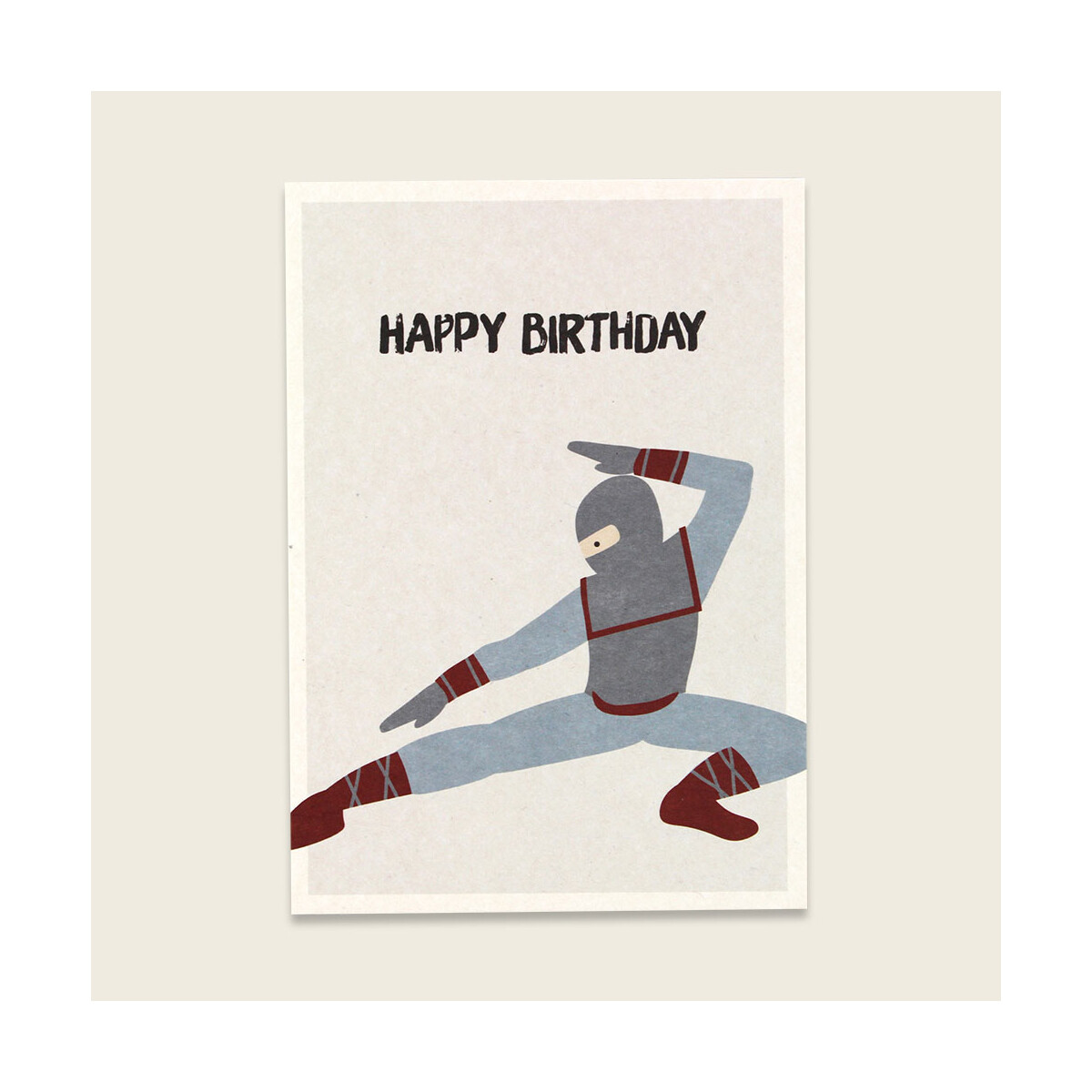 Ava & Yves Postkarte mit Umschlag 'Happy Birthday' Ninja - Little Pip