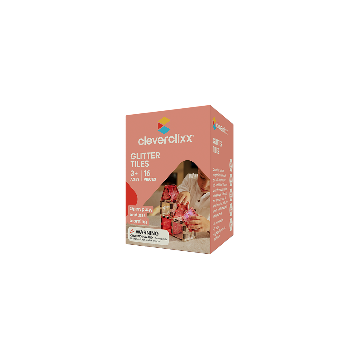 Cleverclixx Glitter Tiles Pack Transparent / Pink - Little Pippa | De
